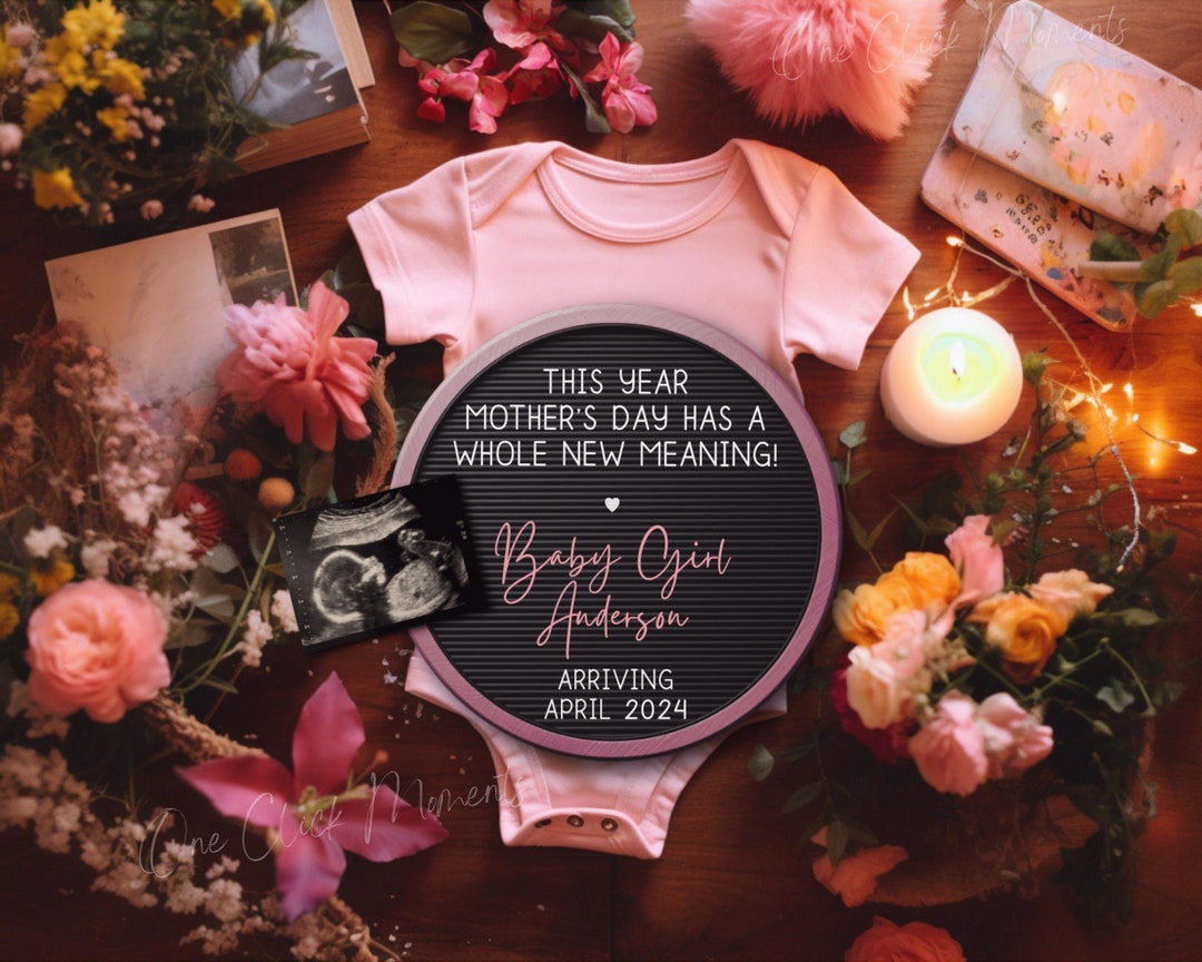 Mother's Day Pregnancy Announcement, Magical Spring Baby Girl, May ...