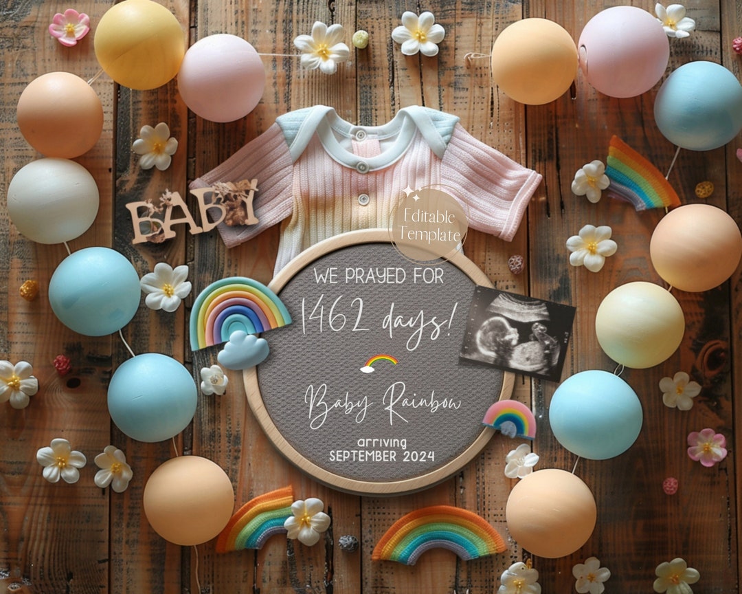 Rainbow Baby Pregnancy Announcement, Gender Neutral Rainbow Baby Reveal ...