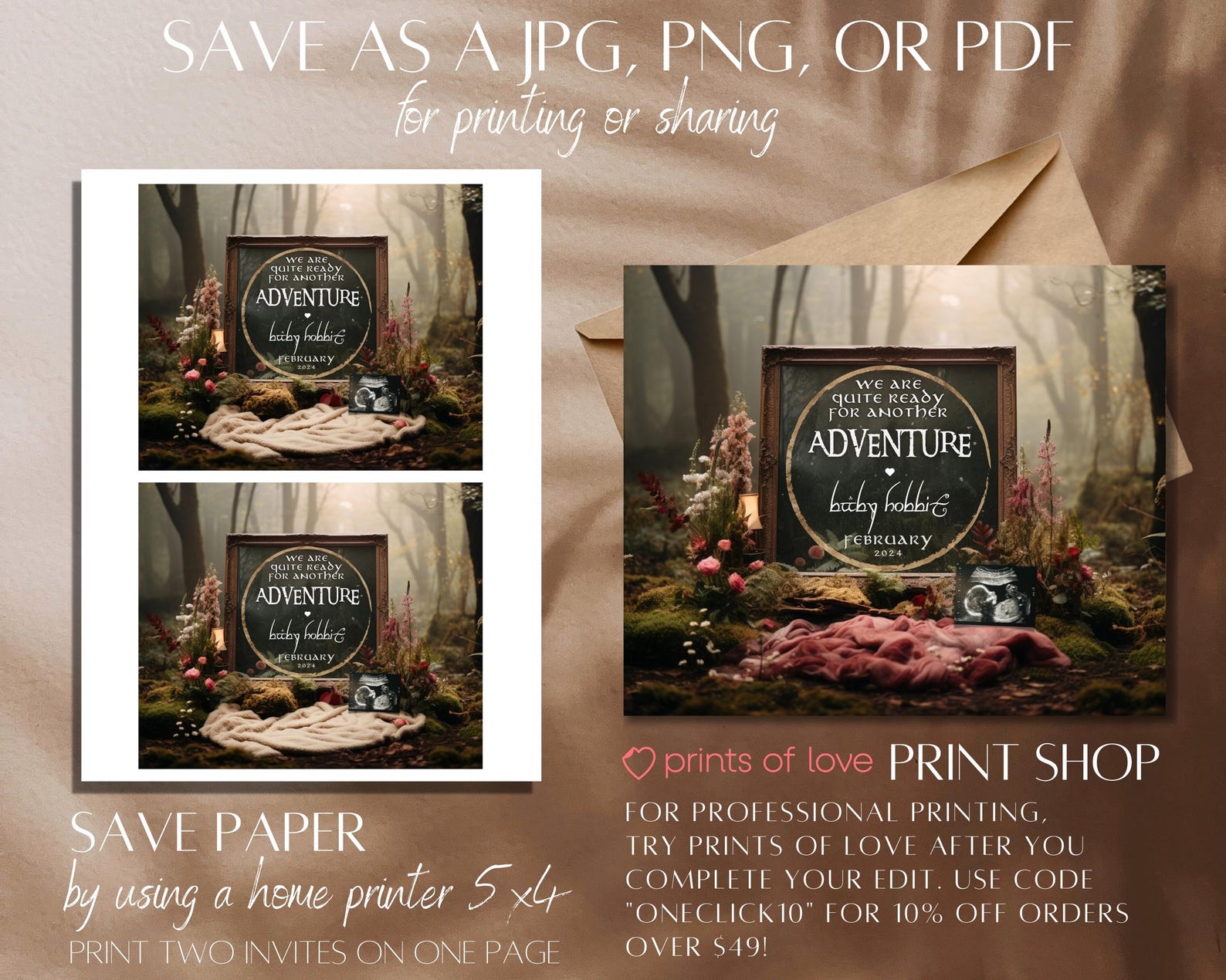 Elvish Adventure Pregnancy Announcement, Fantasy Ring Lord Baby ...
