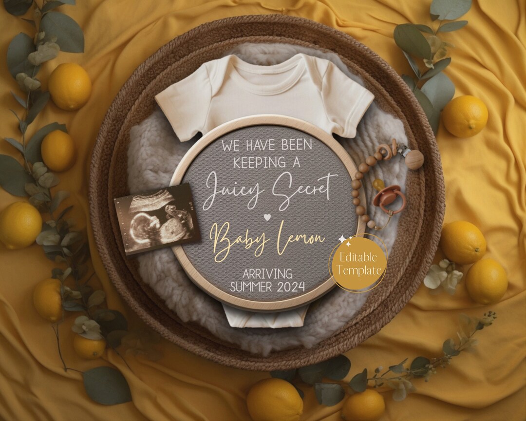 Summer Lemon Pregnancy Announcement, Spring Lemon Baby Announcement ...