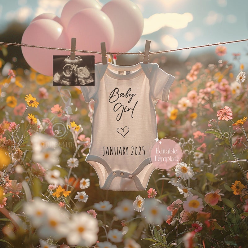 Baby Girl Announcement - Etsy