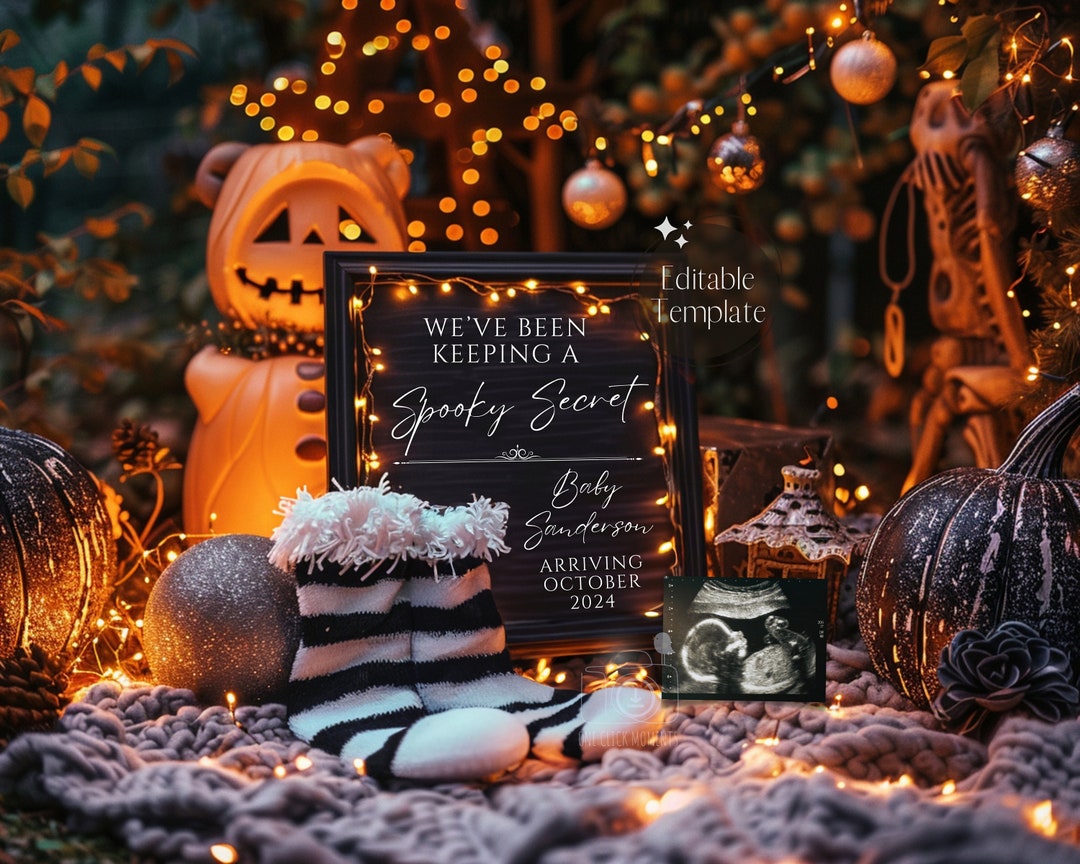 Magical Halloween Pregnancy Announcement, Little Secret Baby, Halloween ...