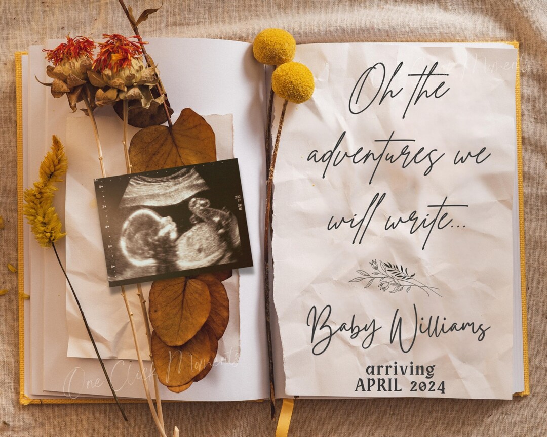 Boho Writer Pregnancy Announcement, Author Baby Announcement ...