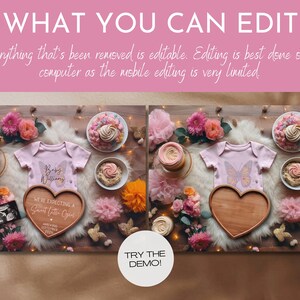 Sweet Girl Pregnancy Announcement, Digital Baby Girl Announcement ...