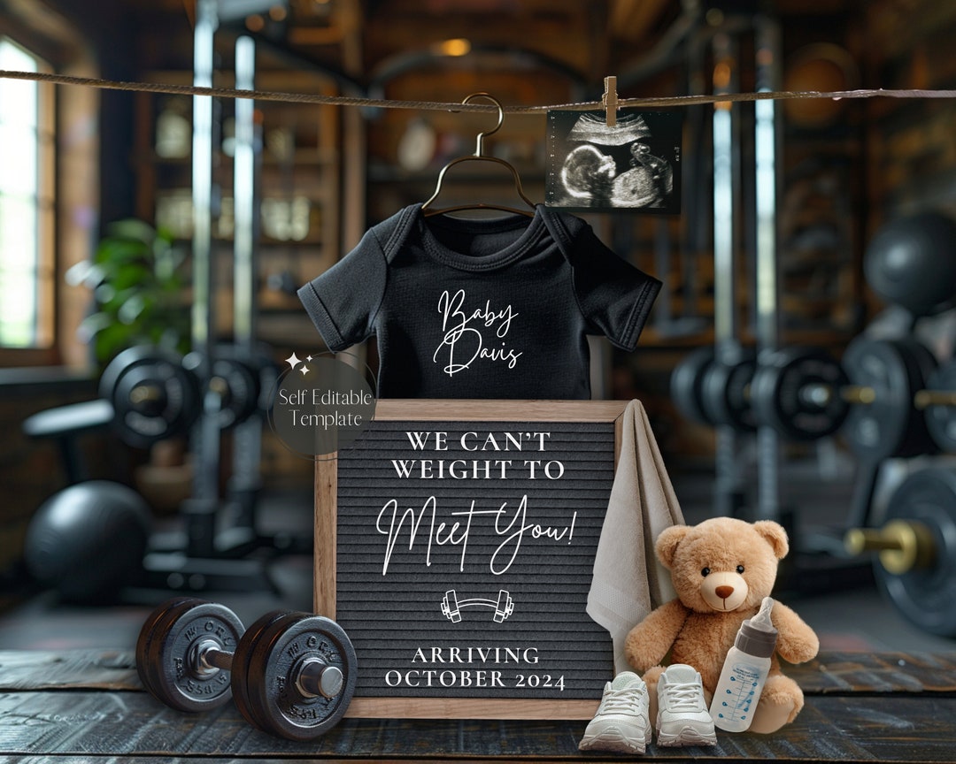 Gym Pregnancy Announcement, Weightlifting Baby Reveal, Digital Gender ...