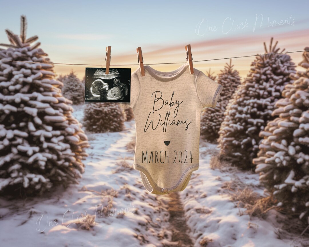 Christmas Tree Farm Pregnancy Announcement, Digital Christmas Baby ...