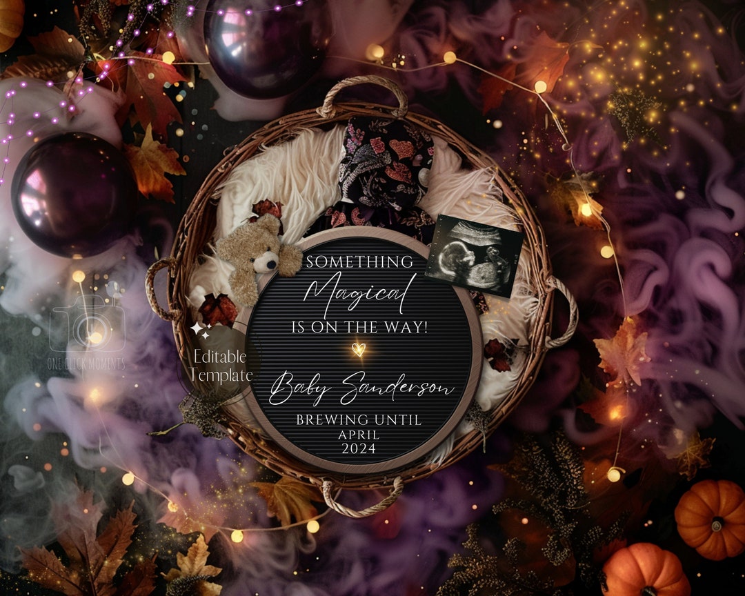 Magical Halloween Pregnancy Announcement, New Little Boo, Halloween ...