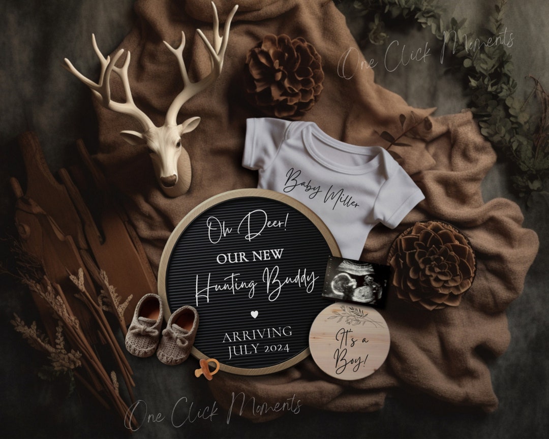 Hunting Pregnancy Announcement Digital, Hunter Baby Announcement, It's ...