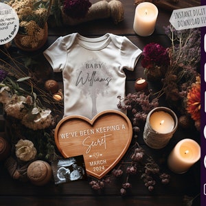 Goth Flower Pregnancy Announcement, Digital Spring Garden Baby ...