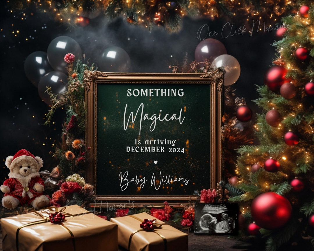 Magical Christmas Pregnancy Announcement, Digital Christmas Baby ...