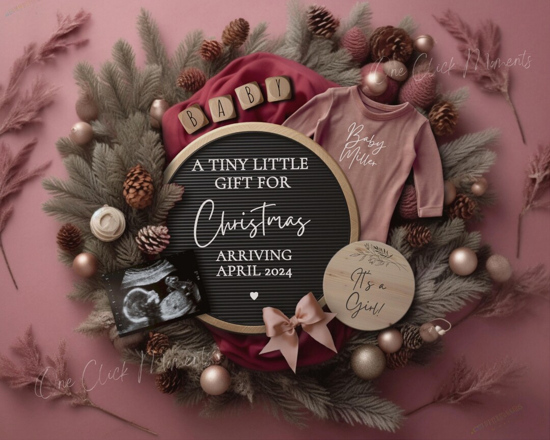 Cute Christmas Baby Announcement, Christmas Girl Pregnancy, December ...