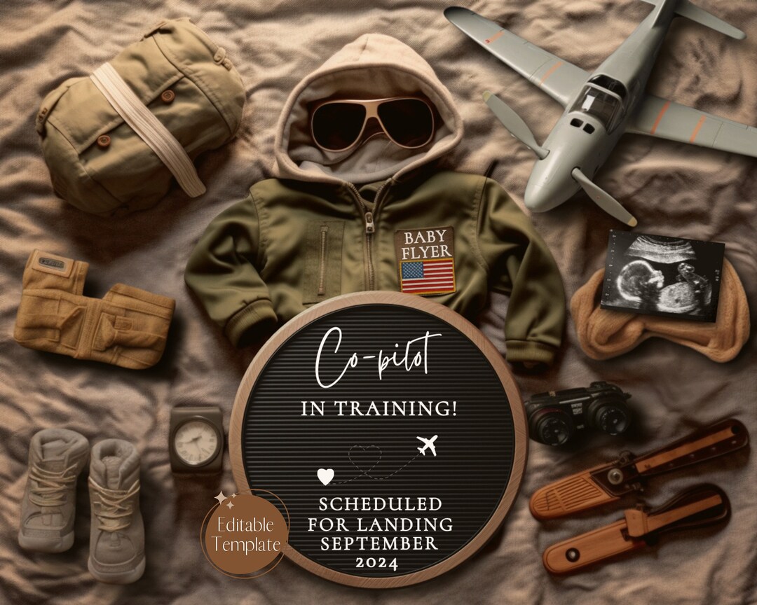 Military Pilot Pregnancy Announcement, Digital Aviation Baby Boy ...