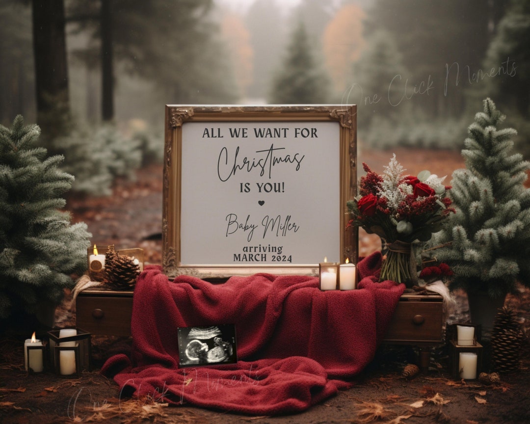 Digital Christmas Tree Pregnancy Announcement, Christmas Baby ...