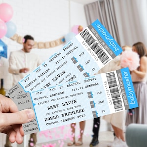 Editable Pregnancy Announcement Ticket, Custom Concert Ticket Baby ...