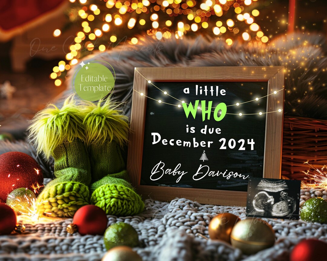 Christmas Pregnancy Announcement Digital, Surprise December Baby ...