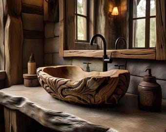 Carved Single Sink Solid Basin Wall-mounted or Countertop Table Basin ...