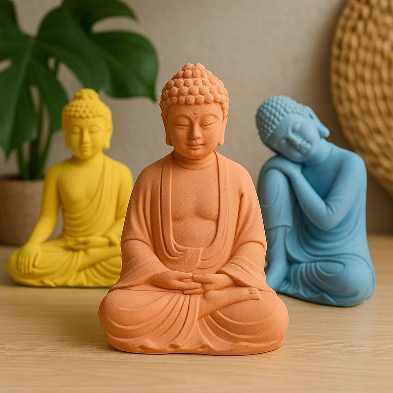 Statue Colorful Buddha - Etsy