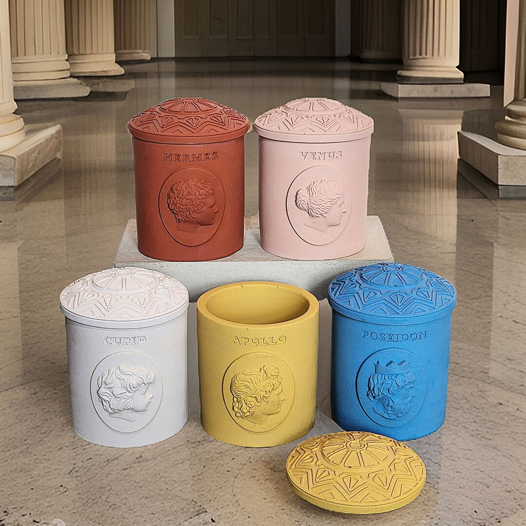 Greek God Jar - Classical Decor - Concrete Decor - Apollo Venus Cupid ...