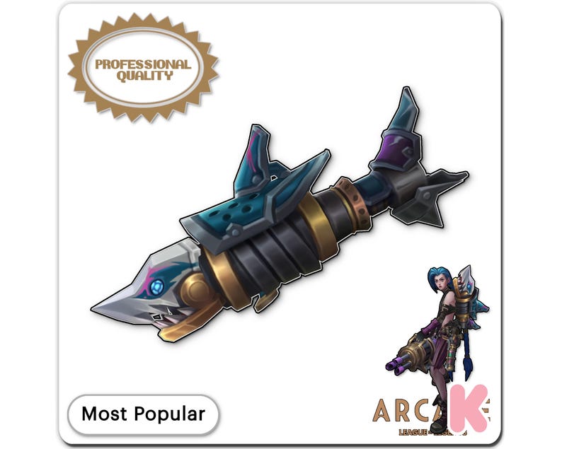 Jinx Arcane Shark Gun - Digital 3D Model - Jinx Arcane Cosplay ...