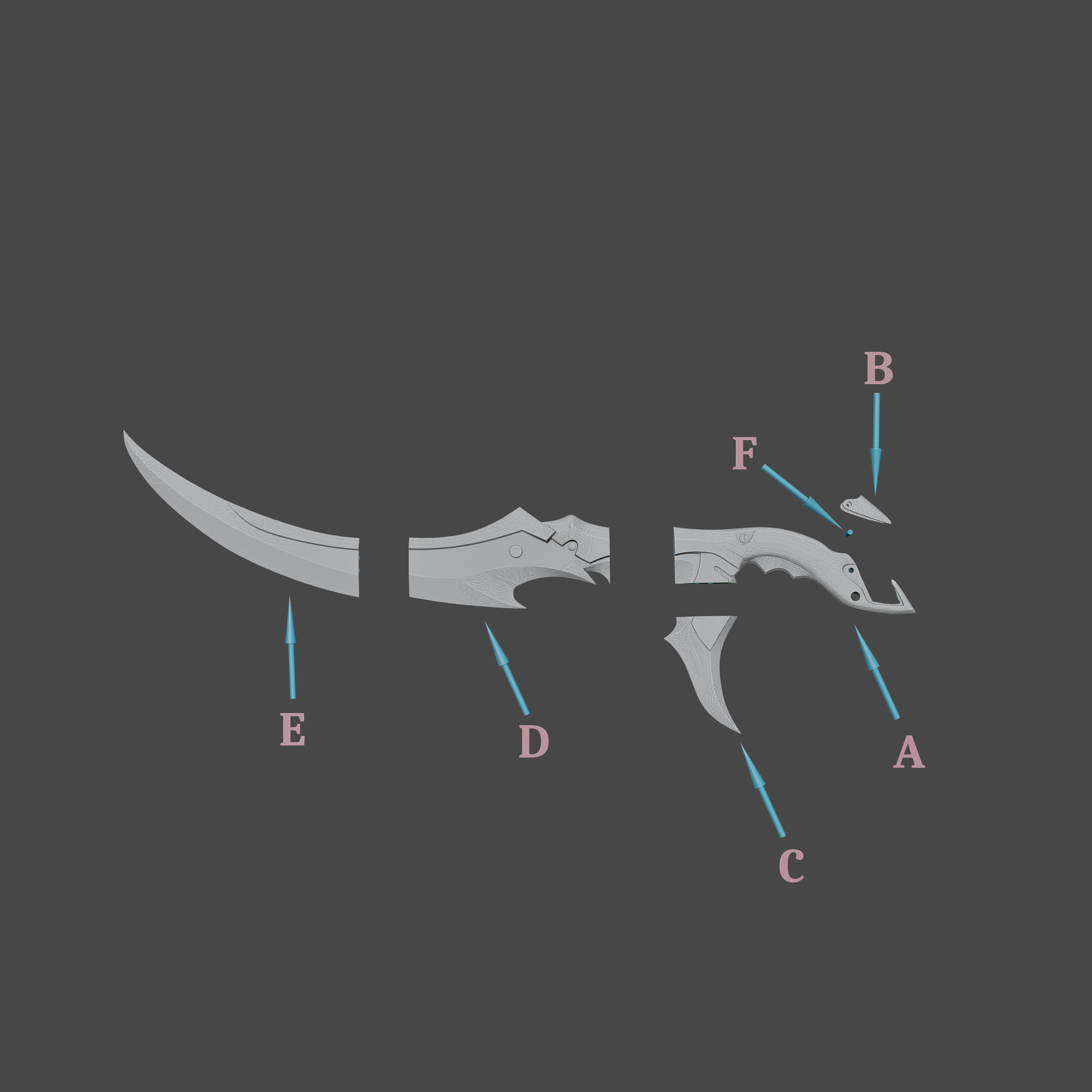 Honkai: Star Rail Cosplay Sampo Cosplay Sampo Dagger Digital 3D Files ...