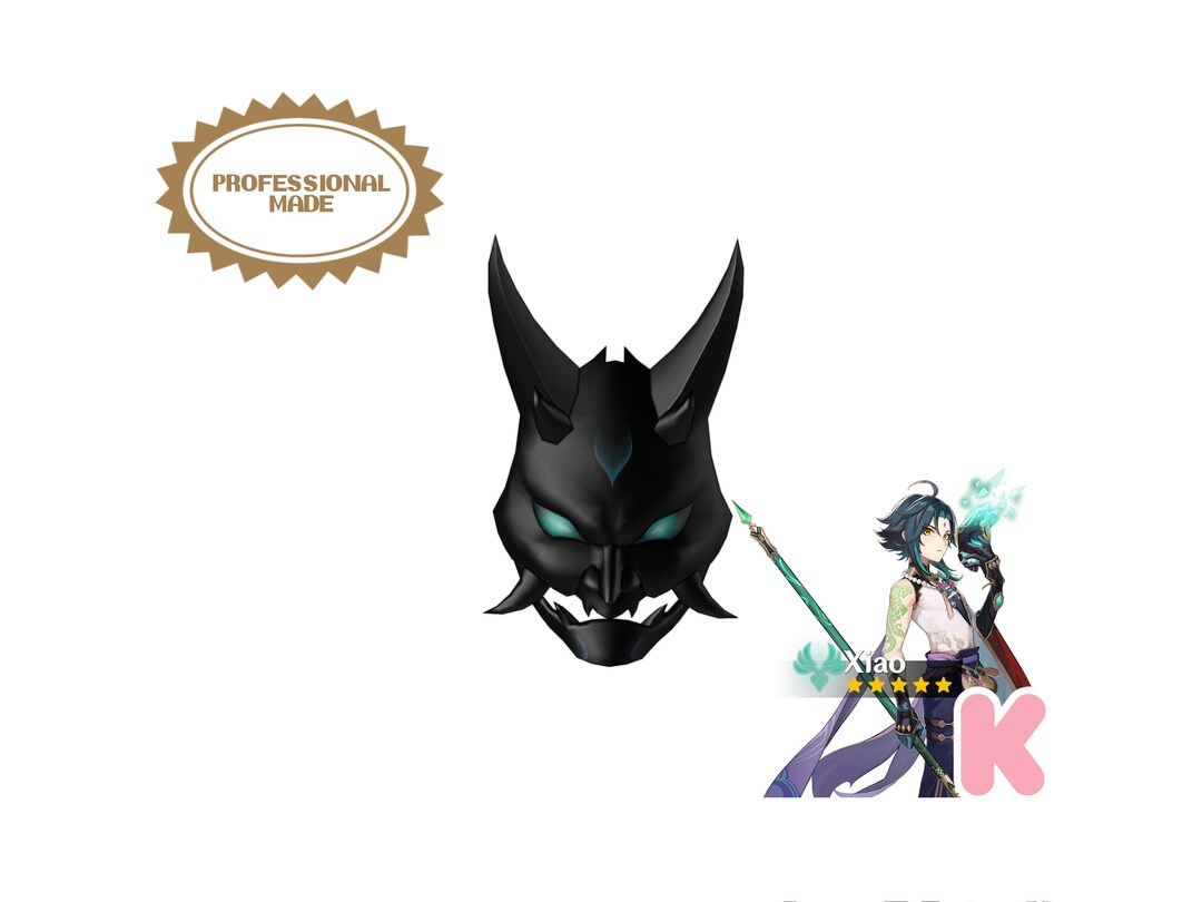 Buy Genshin Impact Cosplay Xiao Cosplay Mask of Exorcism Digital 3D ...