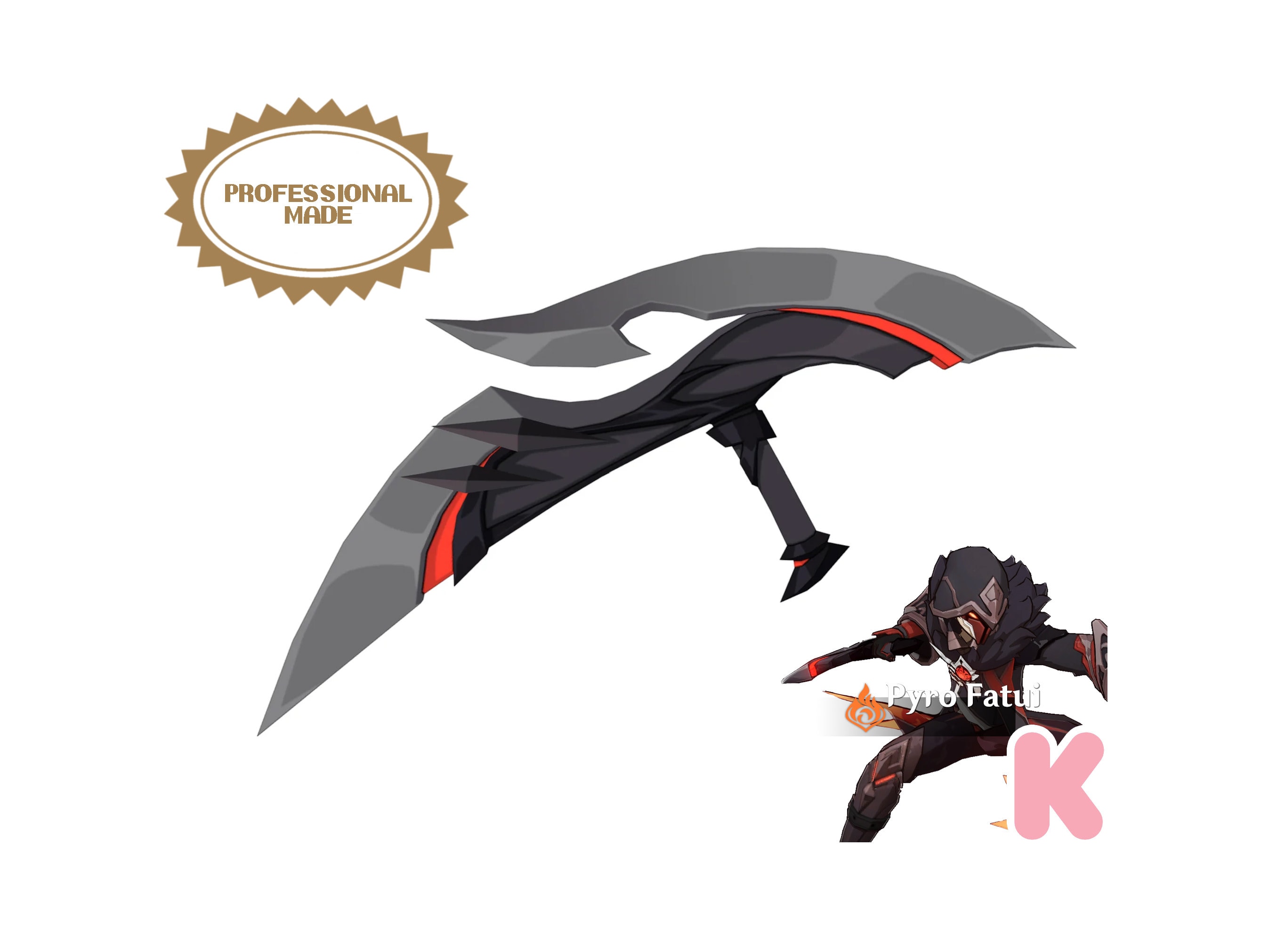 Genshin Impact Cosplay - Fatui Pyro Agent Cosplay - Sacrificial Knife ...