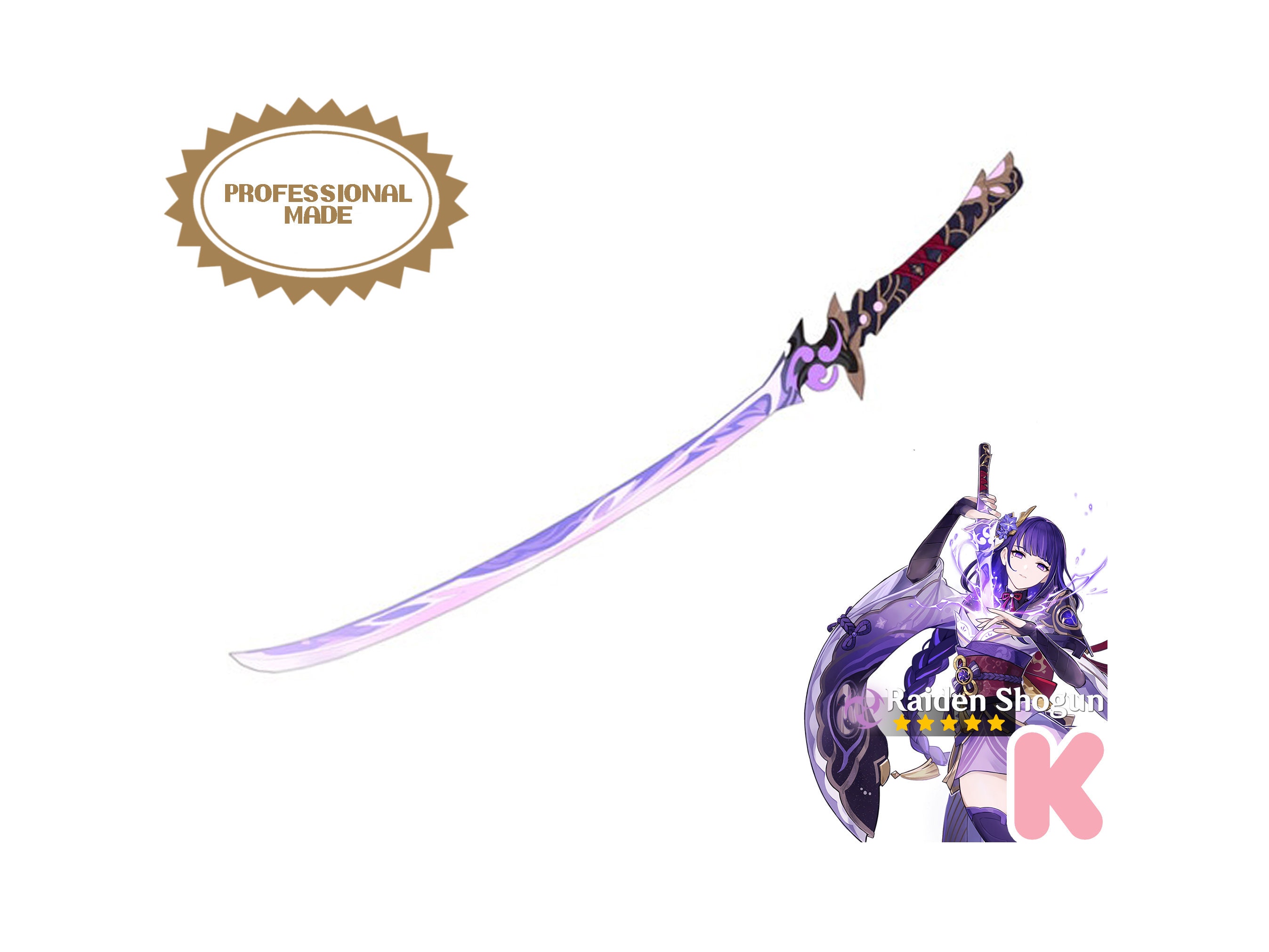 Genshin Impact Cosplay Raiden Shogun Cosplay Musou Isshin Digital 3D ...