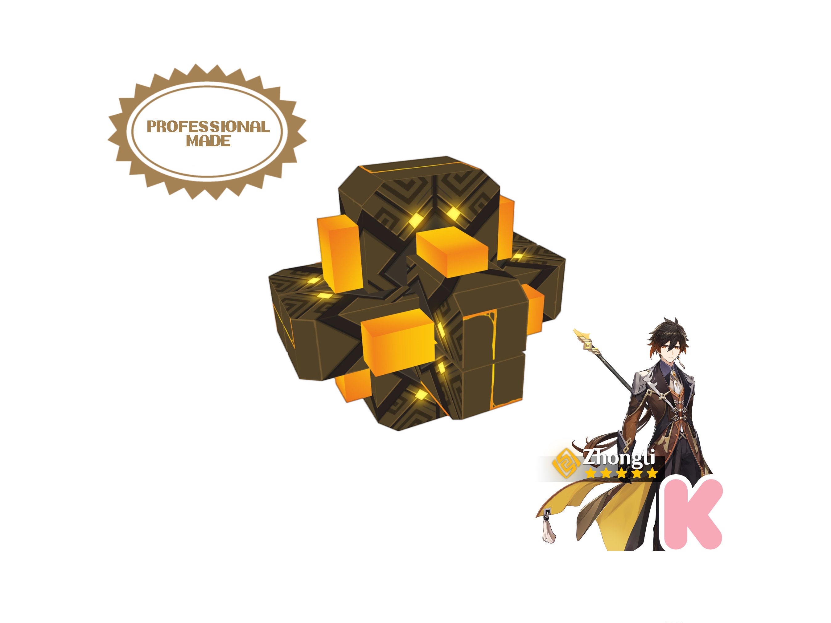 Genshin Impact Cosplay Zhongli Cosplay Meteor Orb Digital 3D Model ...