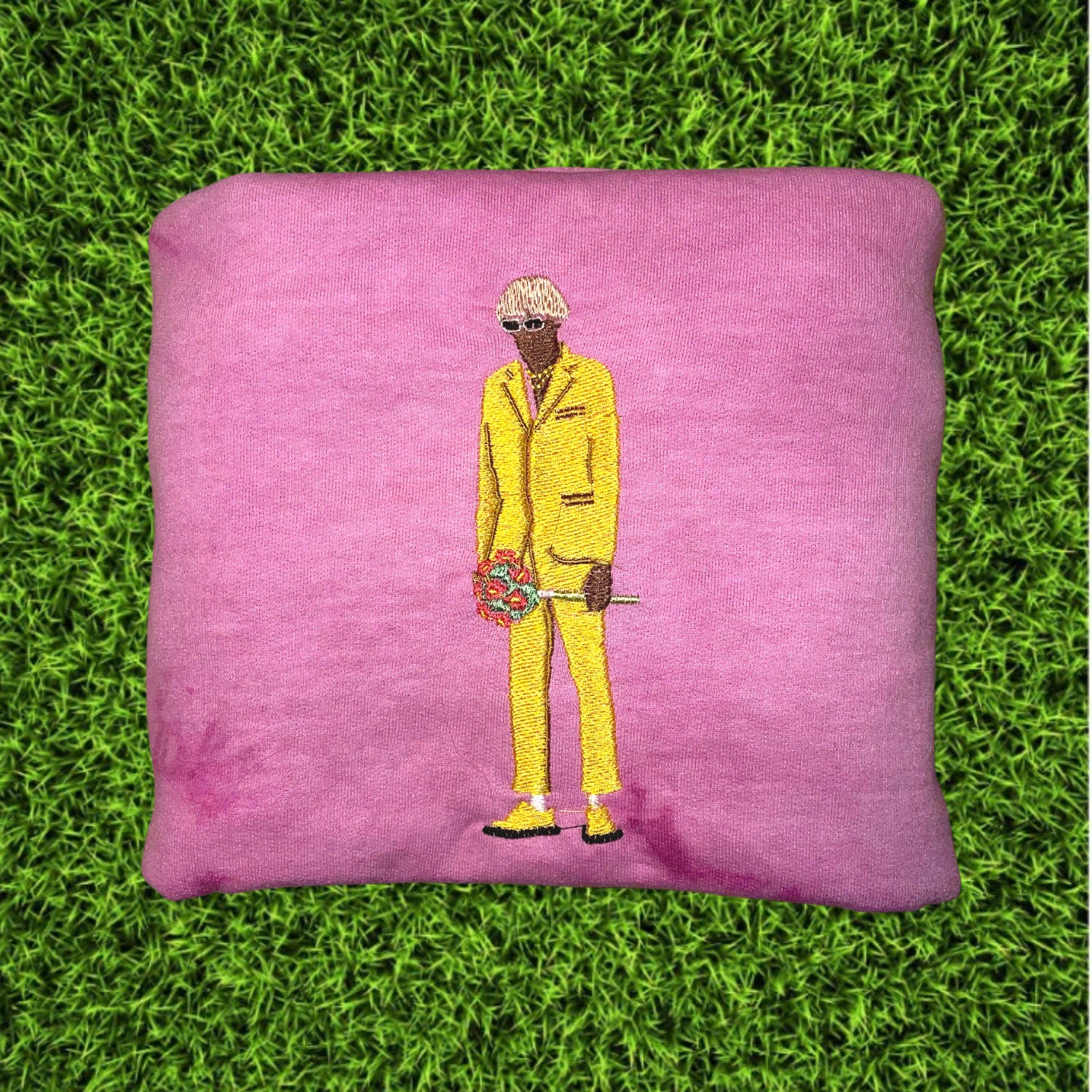 Tyler the Creator Iconic Yellow Suit Embroidered Sweatshirt Crewneck ...