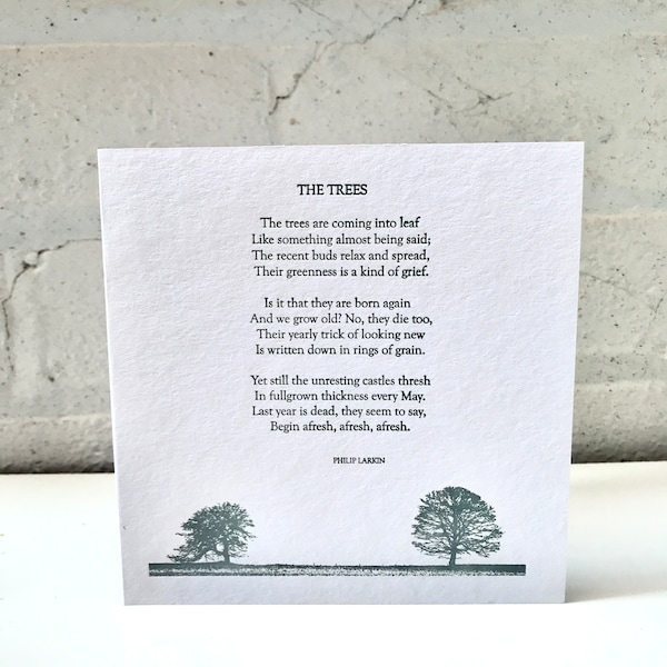 The Oak Tree Poem Greeting Card - Etsy