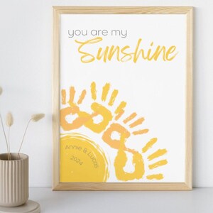 Printable Handprint Art. You Are My Sunshine. Mother's Day, Newborn ...