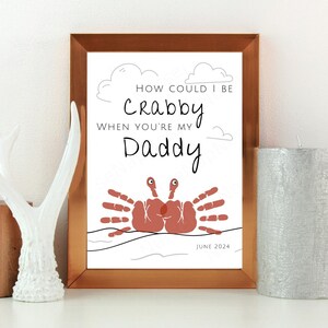 Printable Handprint Art Crabby Daddy for Father's Day, Birthday Gift ...