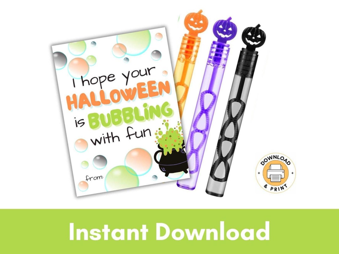 Printable Bubbles Tag. DIY Halloween Candy Free Treat. Perfect ...