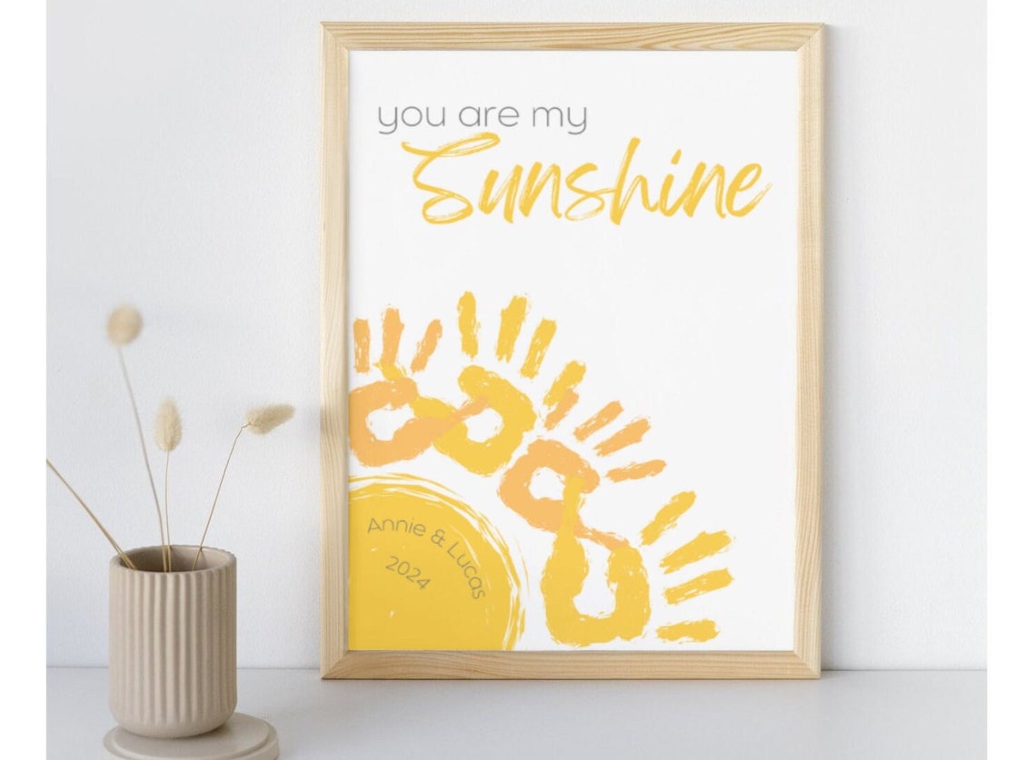 Printable Handprint Art. You Are My Sunshine. Mother's Day, Newborn ...