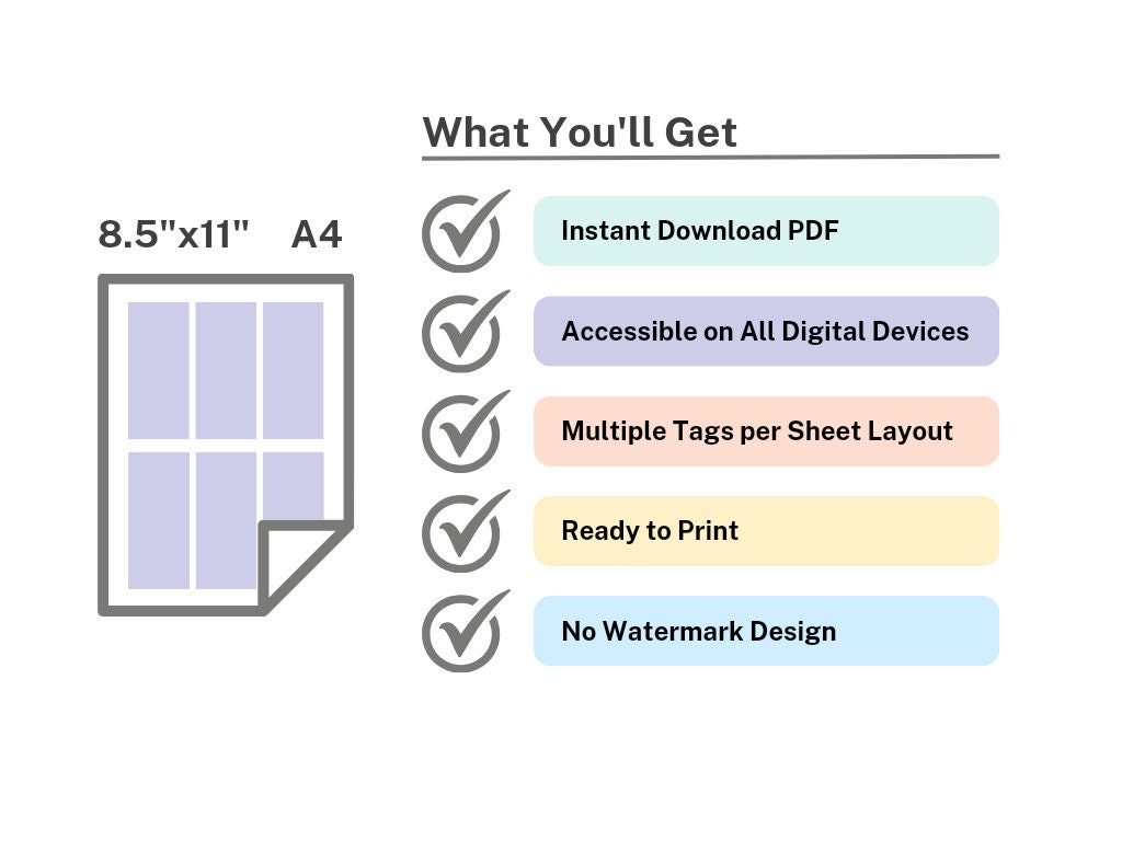 Printable Glow Stick Tag Back to School Favor, Ready to Print ...