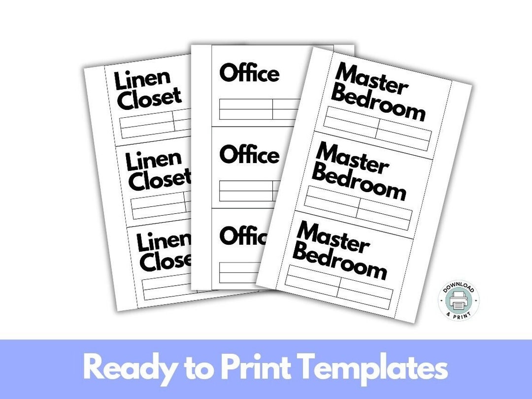 Printable Packing Labels. Easy to Read, Room Packing Labels With Detail ...