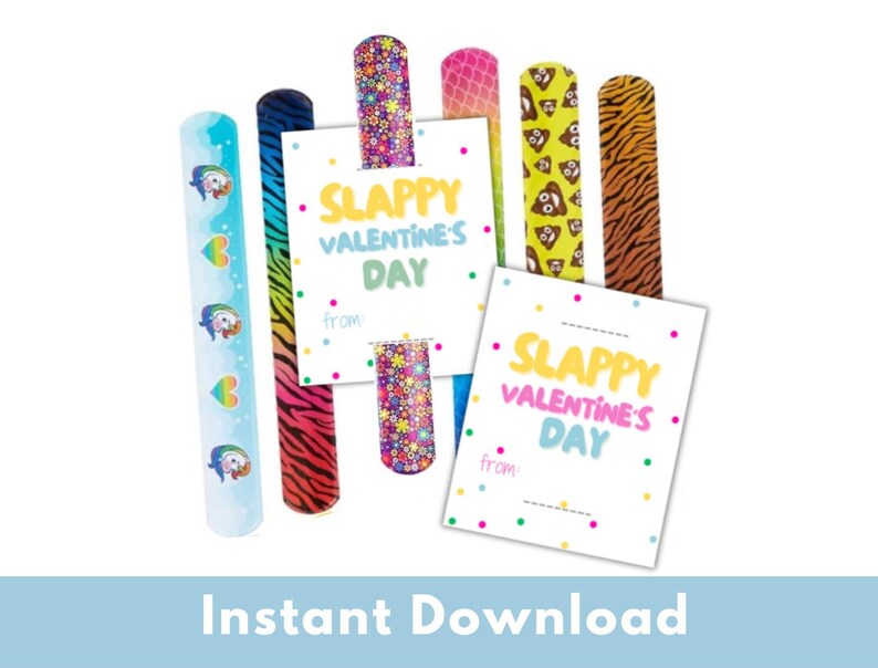 Printable Slap Bracelet Tag, Ready to Print. Valentines Day Gift for ...