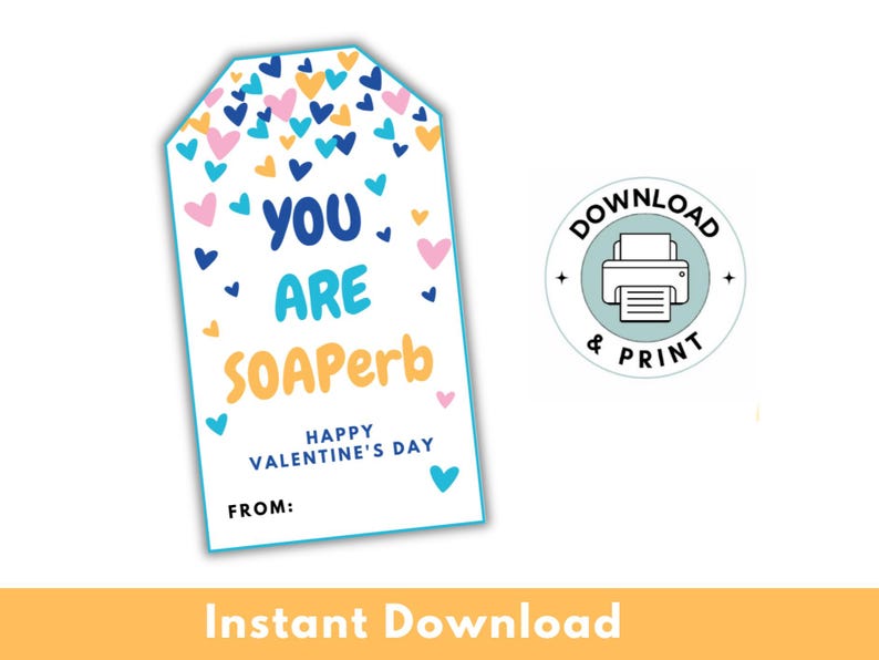 Printable Soap Tag Valentine, Teacher Appreciation Soap Gift for ...