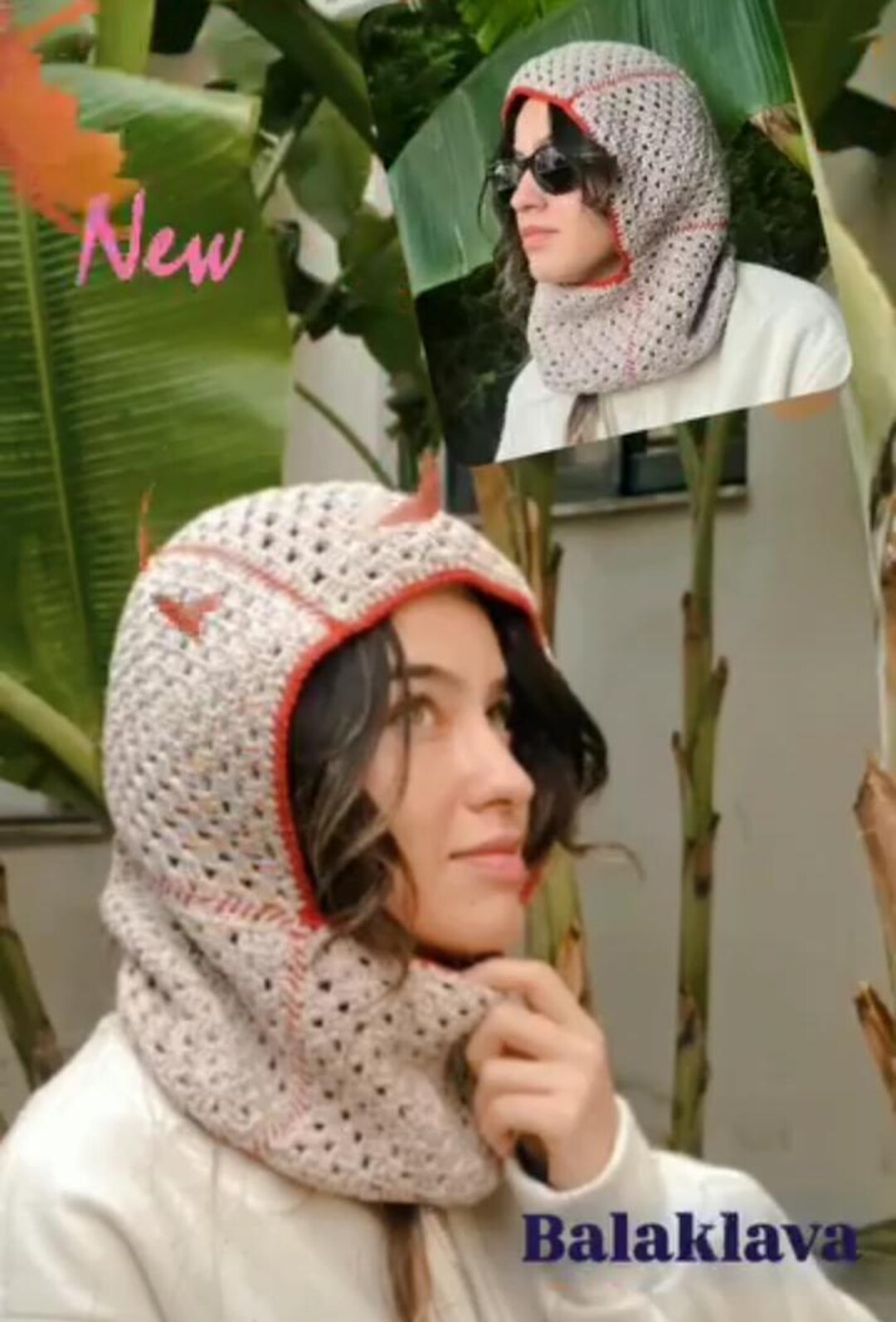 Handmade Ski Mask-crochet Ski Mask-floral Ski Mask-winter Ski Mask ...