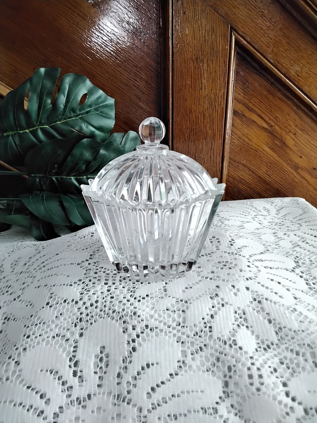 Diamond Fire Mikasa Oval Covered Lead Crystal Dish Trinket Box - Etsy