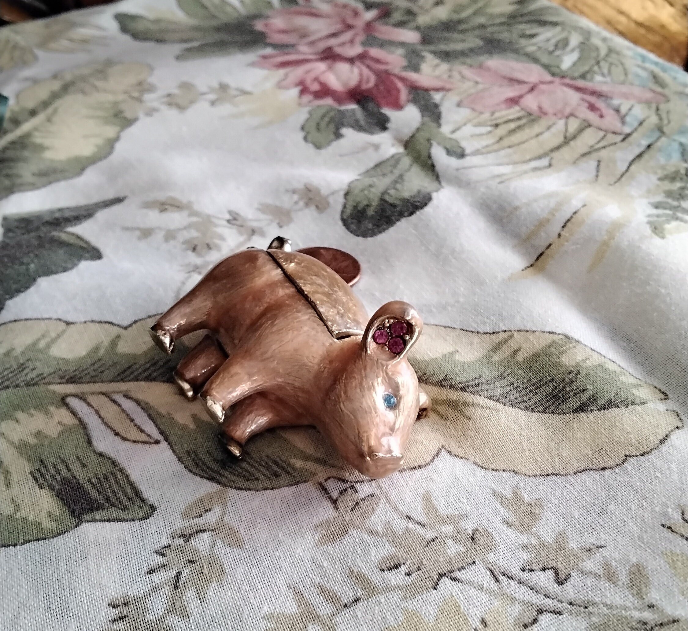 Vintage Monet Pig Jeweled Trinket/pill Box - Etsy