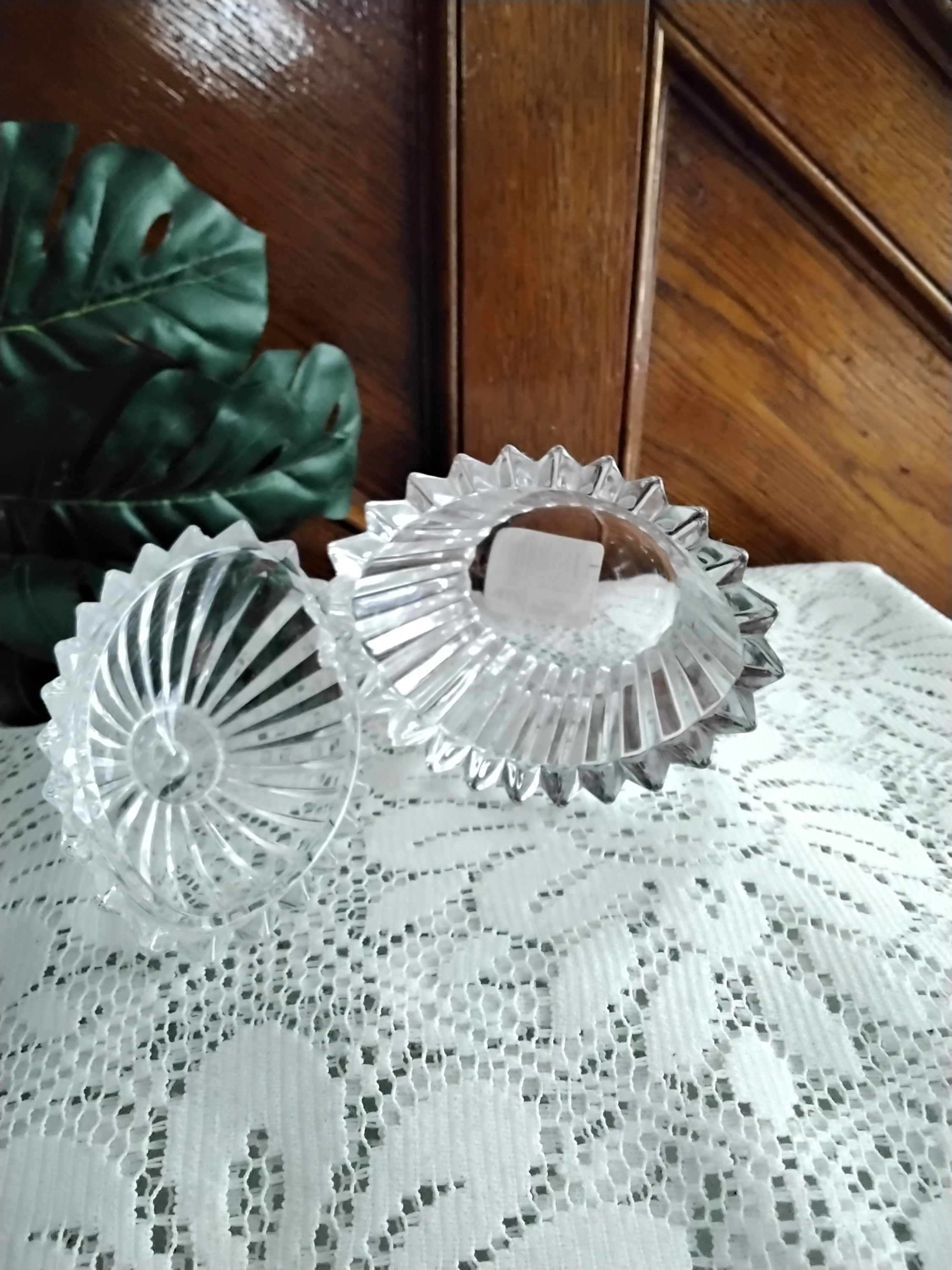 Diamond Fire Mikasa Oval Covered Lead Crystal Dish Trinket Box - Etsy