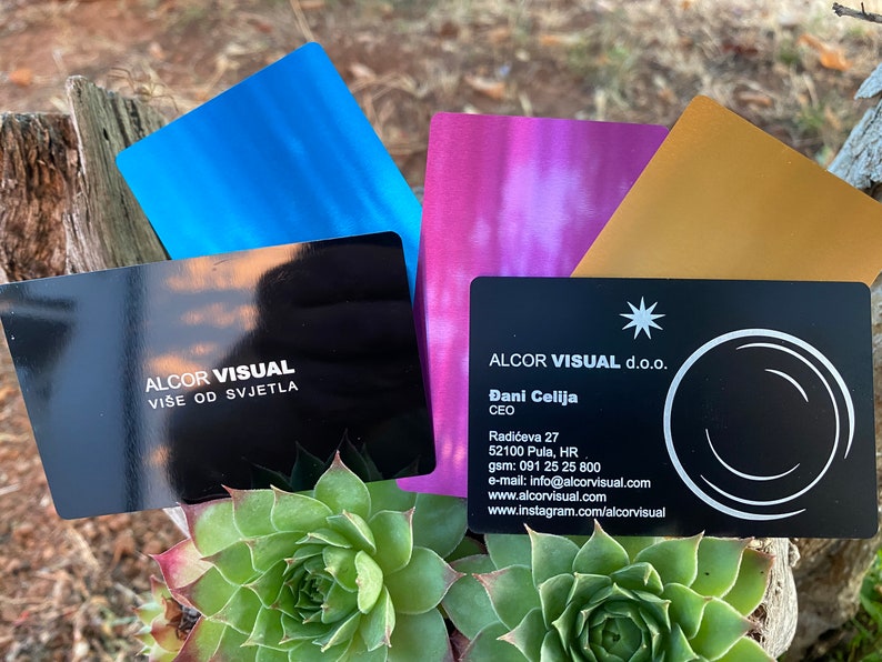 Custom Aluminum Business Cards Personalized Metal Business - Etsy