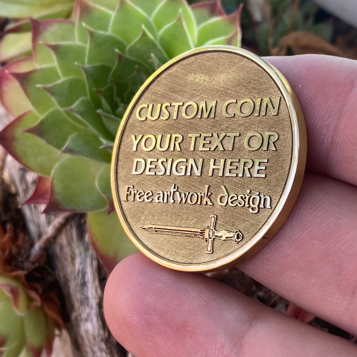 CUSTOM COIN FREE Artwork Pure Brass Coin 3mm Thick 40 - Etsy