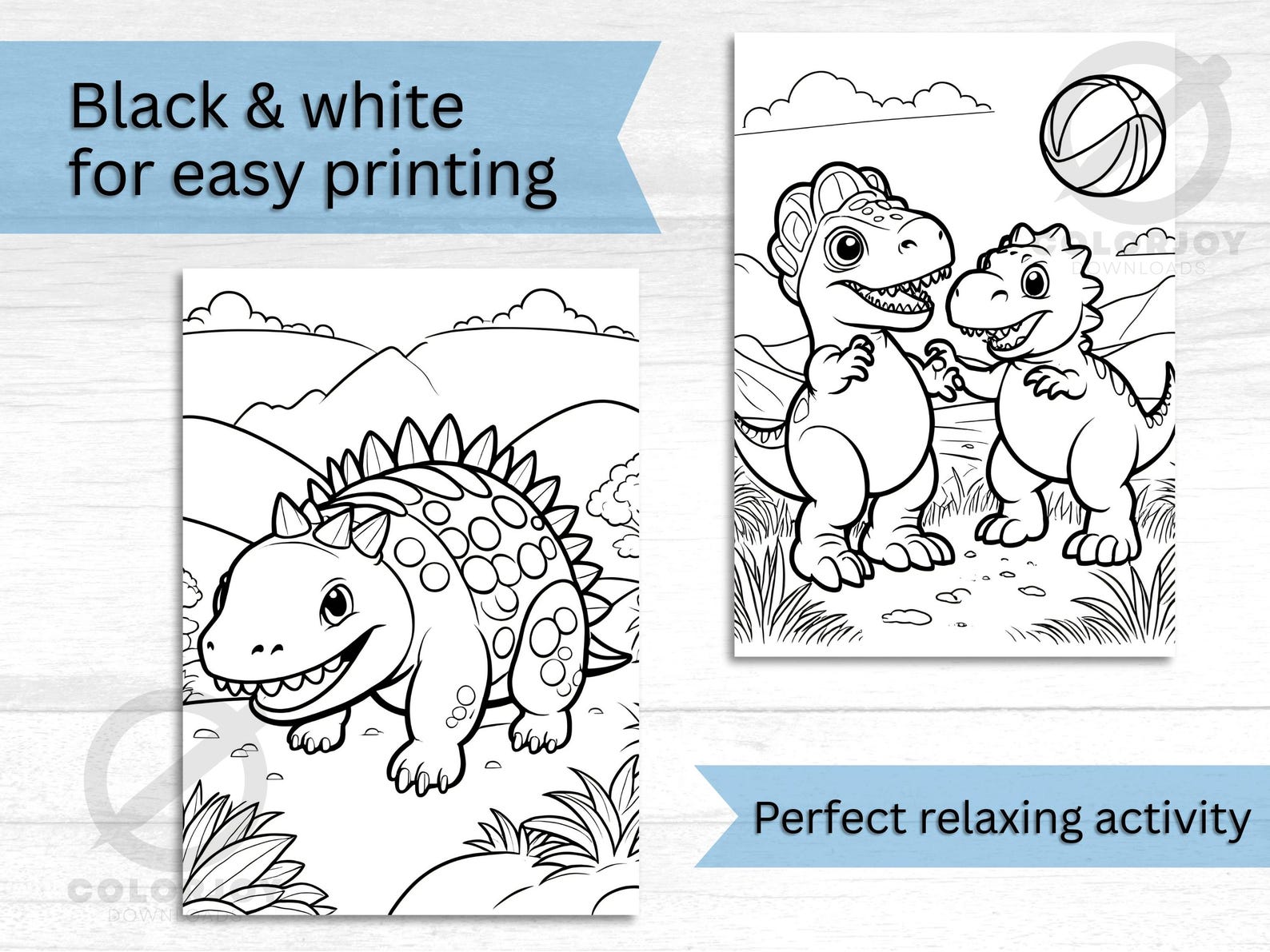 70 Dino Coloring Pages: Jurassic Adventure, Printable Kids Activity ...
