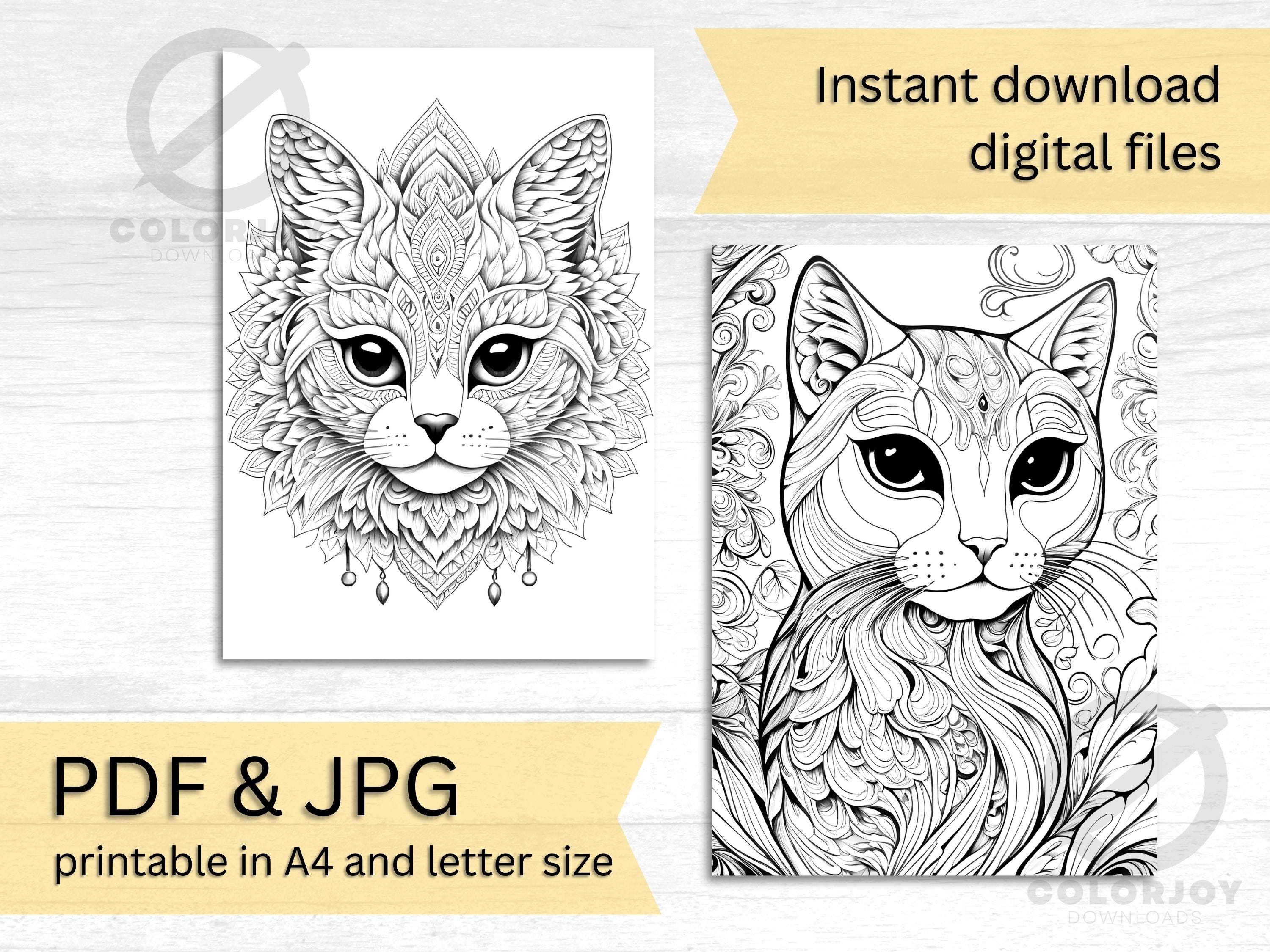 Pawsitively Purrfect: 110 Adorable Cat Coloring Pages - Printable PDF ...