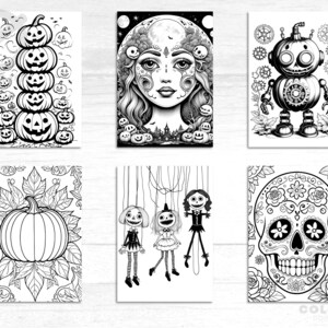 Spooky Season Printable Pack: 124 Halloween Coloring Pages for Adults ...