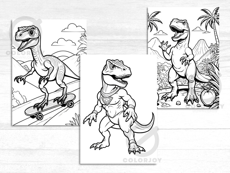 70 Dino Coloring Pages: Jurassic Adventure, Printable Kids Activity ...