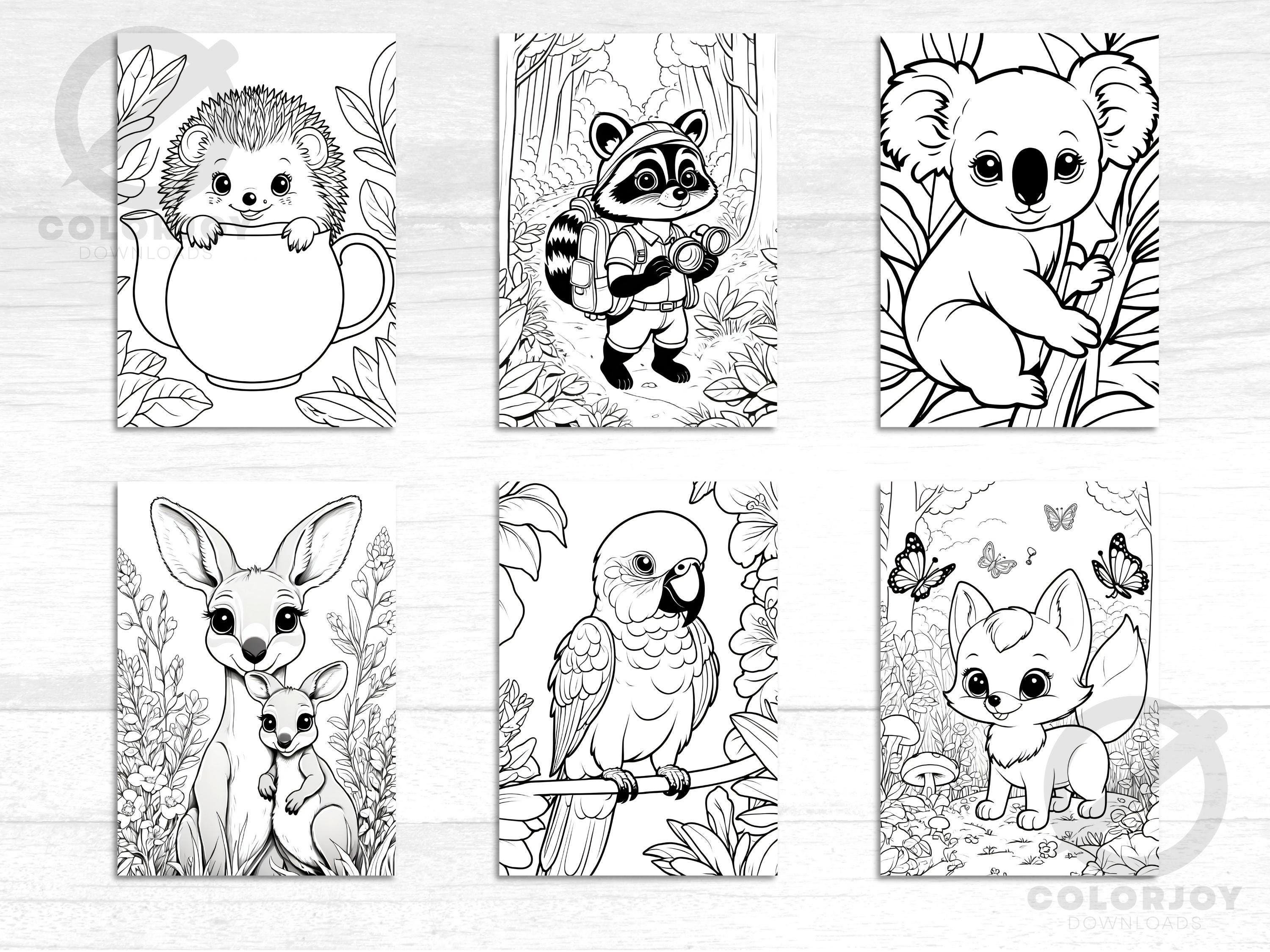 Printable Baby Animal Coloring Pages - Instant Digital Download, Kid ...