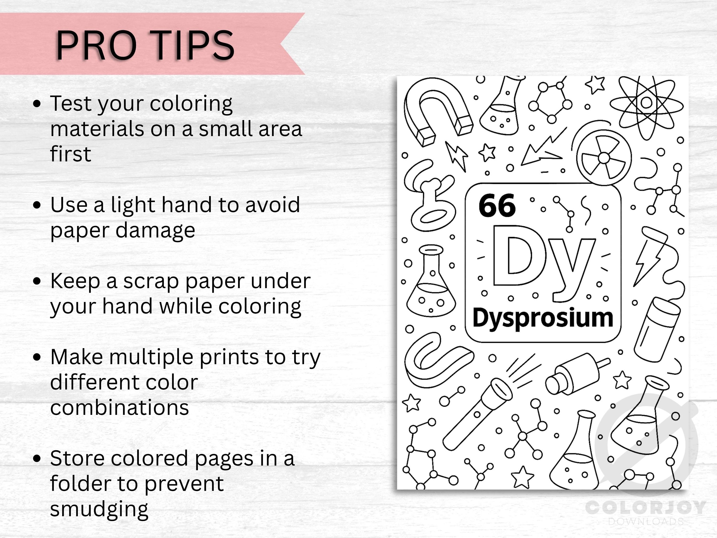 Periodic Table Coloring Pages: Science Chemistry Art (PDF & JPG Instant ...